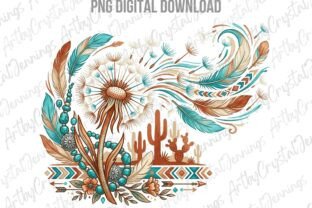 Feather Boho Western Dandelion PNG Graphic by ArtbyCrystalJennings · Creative Fabrica