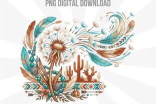 Feather Boho Western Dandelion PNG Graphic by ArtbyCrystalJennings · Creative Fabrica
