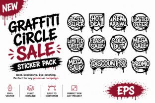 Graffiti Circle Sale Sticker Pack Messy Graphic by sipanji figuree ...