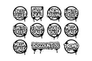 Graffiti Circle Sale Sticker Pack Messy Graphic by sipanji figuree ...