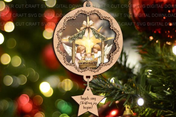 Nativity Christmas Frame Svg for Acrylic Graphic by Cornelia · Creative ...