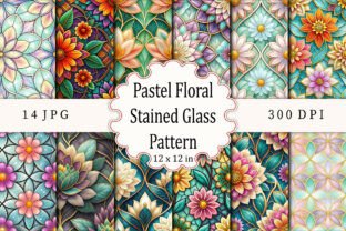 Pastel Floral Stained Glass Pattern Graphic by KDP TEMPLATES ART ...