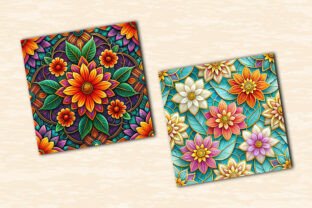 Pastel Floral Stained Glass Pattern Graphic by KDP TEMPLATES ART ...