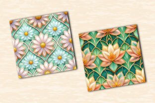 Pastel Floral Stained Glass Pattern Graphic by KDP TEMPLATES ART ...