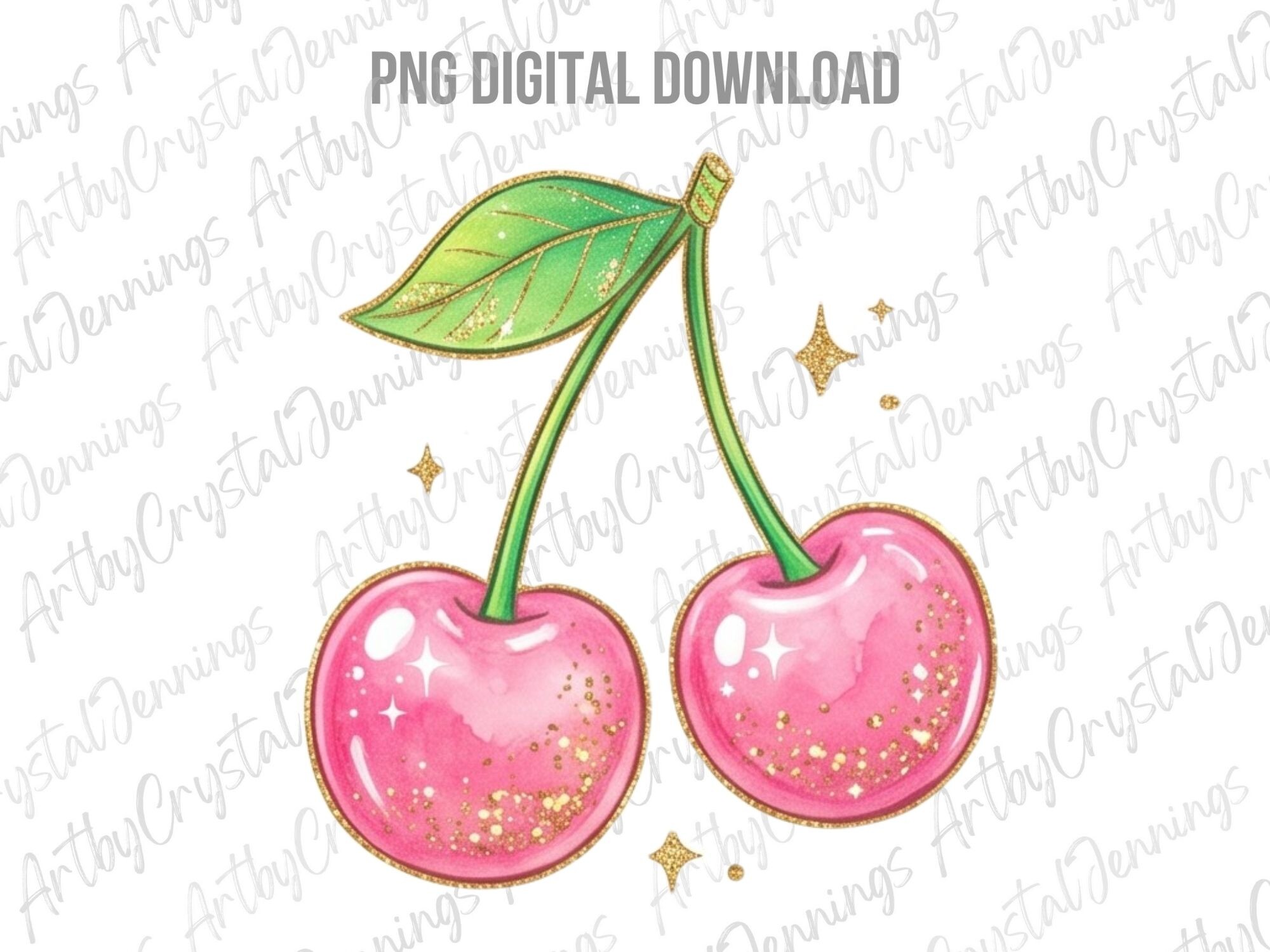 Pink Glitter Coquette Cherries PNG Graphic by ArtbyCrystalJennings ...
