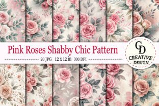 Pink Roses Shabby Chic Pattern Graphic by Creative Design · Creative ...