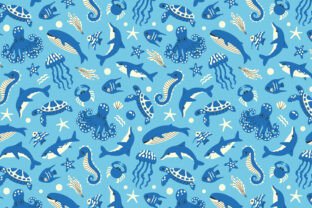Sea Animals Seamless Pattern & Paper Graphic by Rin Green · Creative ...