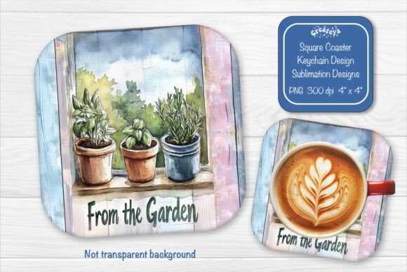 Summer Square Coaster Sublimation PNG Graphic by Createya Design ...
