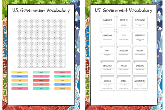 U S Government Vocabulary Word Search, S Graphic by lapiiin art ...