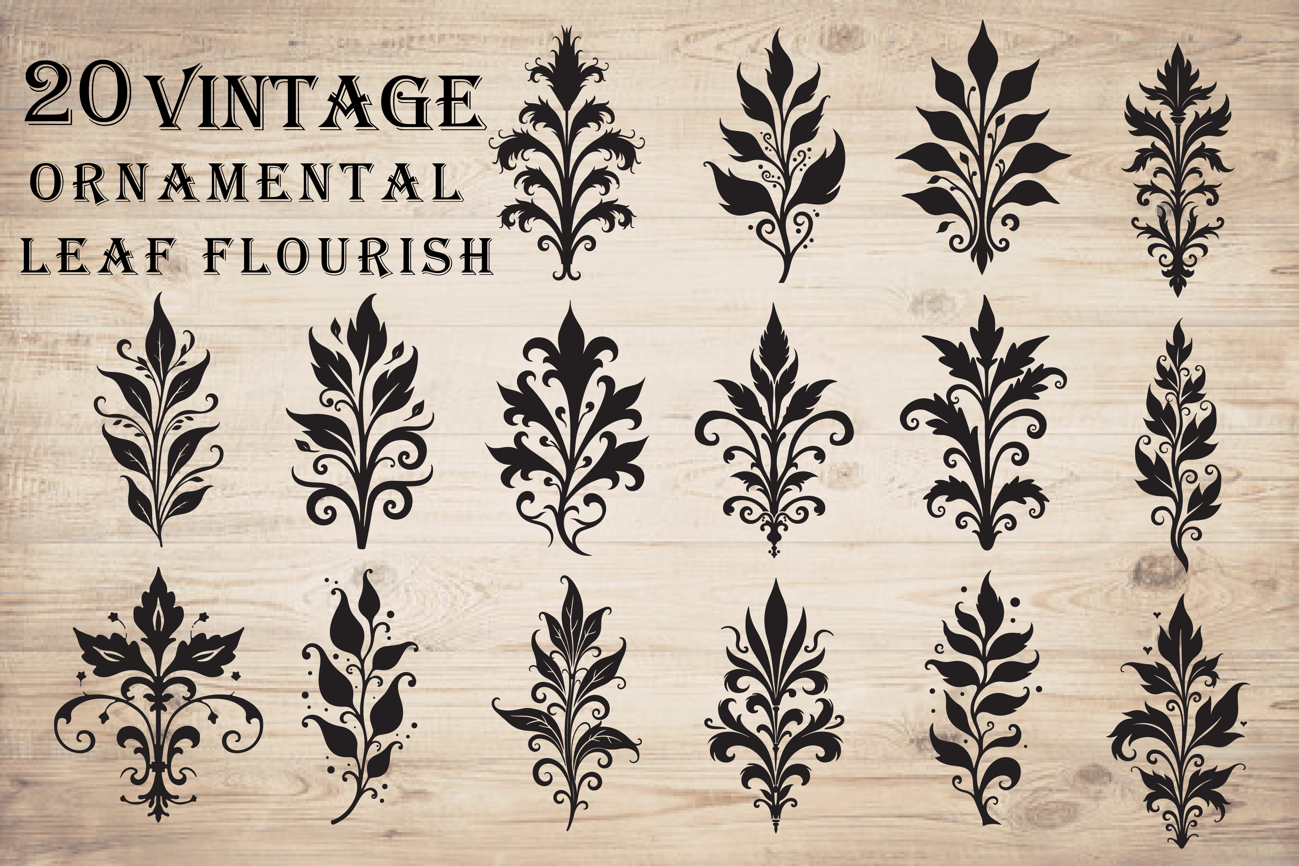 Vintage Ornamental Leaf Flourish Graphic by Pro_designs · Creative Fabrica