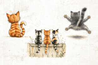 Whimsical Back View Cats Clipart Graphic by Yassou Bouhad · Creative ...