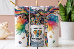 Autism Awareness Art 20oz Tumbler Wrap Graphic by Marino · Creative Fabrica