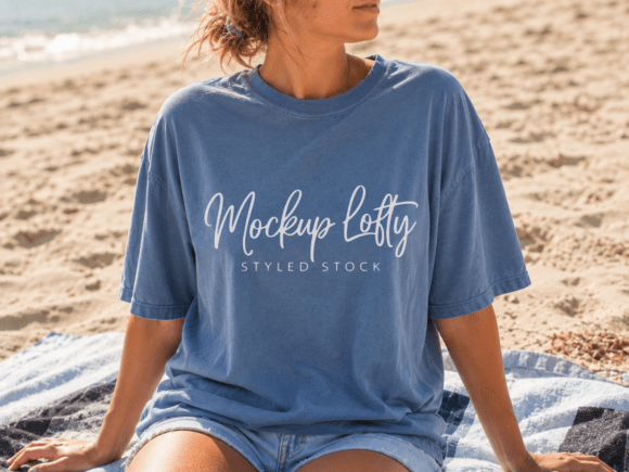 Blue Jean Comfort Colors 1717 Mockup Graphic by Mockup Lofty · Creative ...