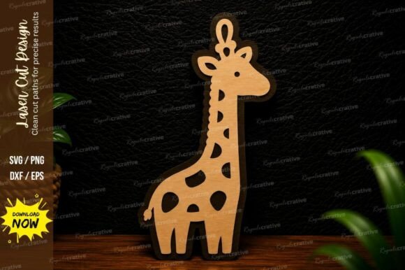 Cute Giraffe Laser Cut SVG Animal · Creative Fabrica