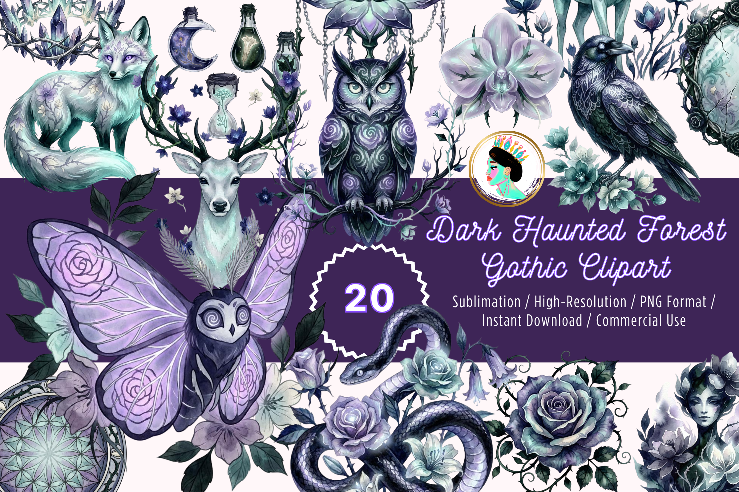 Dark Academia Gothic Clipart PNG Bundle Graphic by Marrie Pauza ...