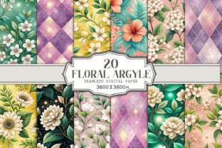 Floral Argyle Seamless Pattern Bundle Graphic by Vectornest12 ...