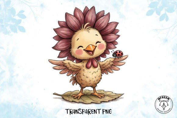Flower Head Chick (19) PNG Graphic by mfreem · Creative Fabrica