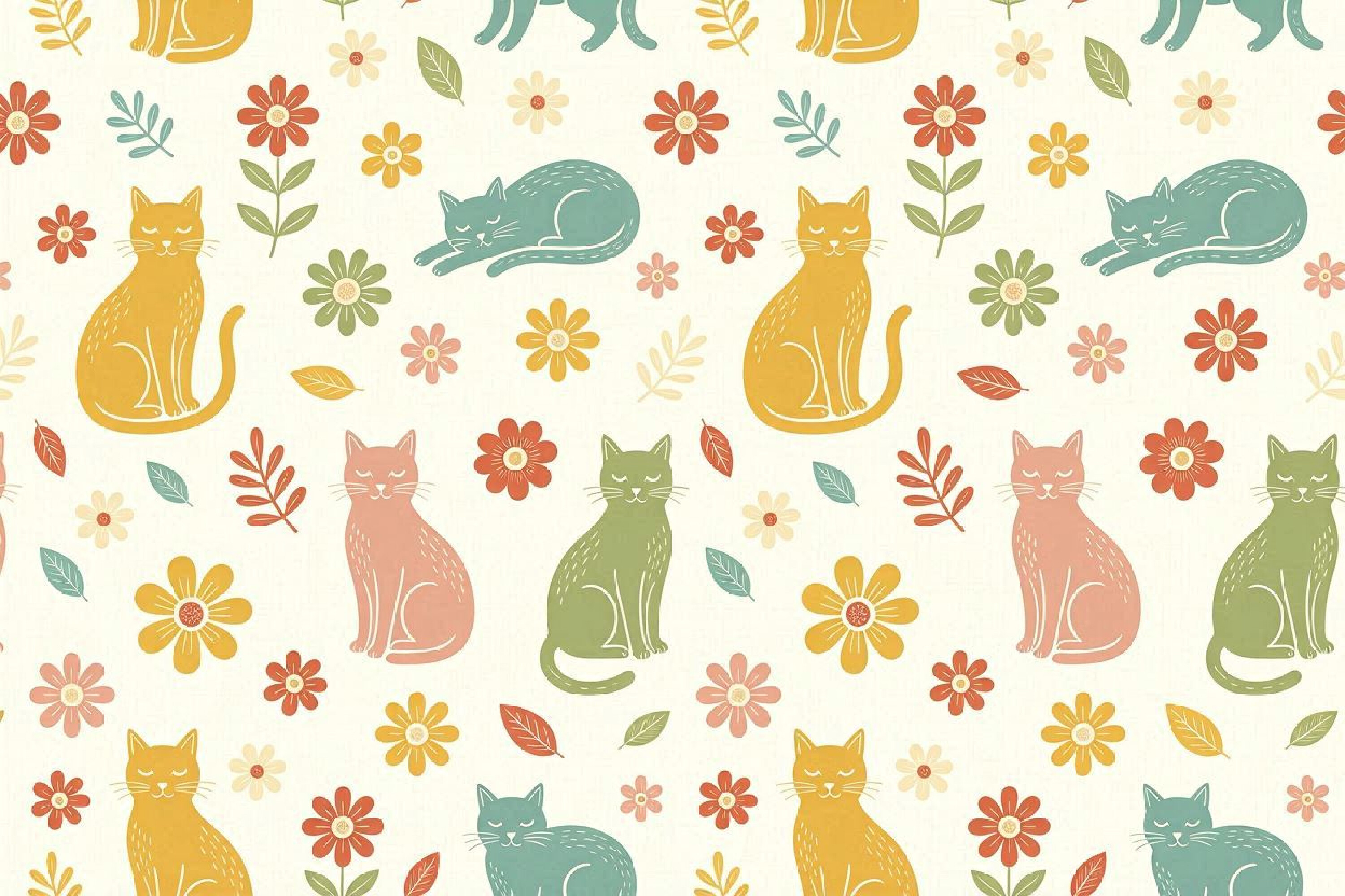Free Floral Cat Paw Trendy Background Graphic by Cielora Arts ...