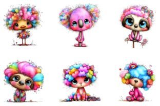 Fuzzy Cotton Candy Animals PNG Clipart Graphic by Print Magic ...