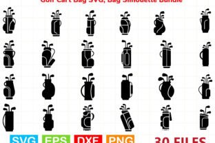 Golf Cart Bag SVG, Bag Silhouette Bundle Graphic by Creativity Designer ...
