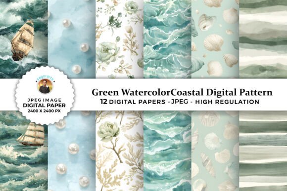 Mediterranean Watercolor Digital Pattern Graphic by sagorarts ...