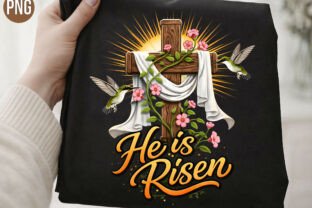 He is Risen Christian Easter Cross PNG Graphic by Moo Prints · Creative ...