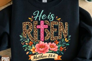 He is Risen Easter Christian Floral PNG Graphic by Moo Prints ...