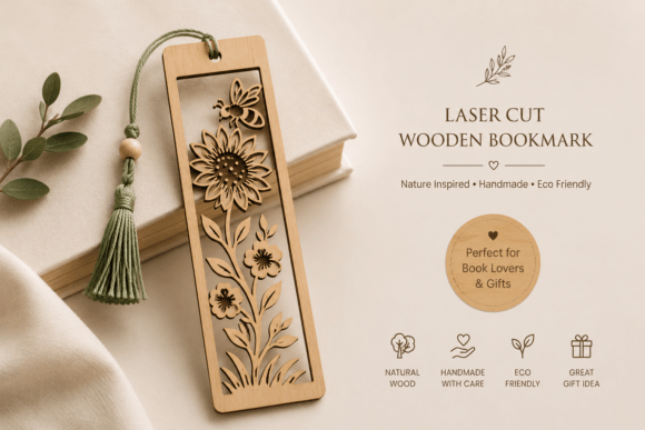Floral Bookmark SVG, Laser Cut Files · Creative Fabrica
