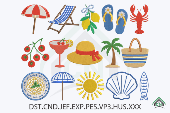 Italian Summer Mini Embroidery Designs · Creative Fabrica