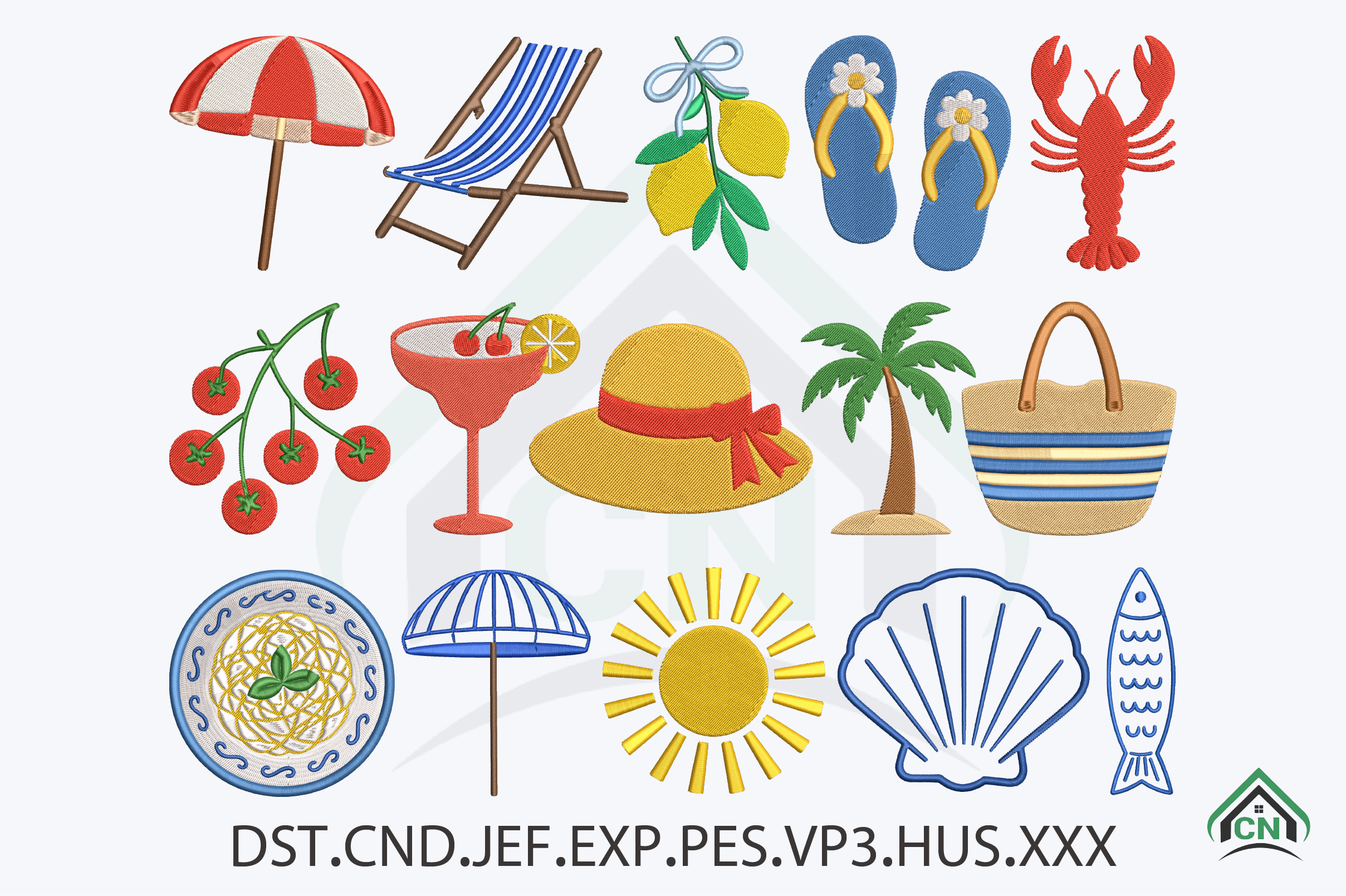 Italian Summer Mini Embroidery Designs · Creative Fabrica