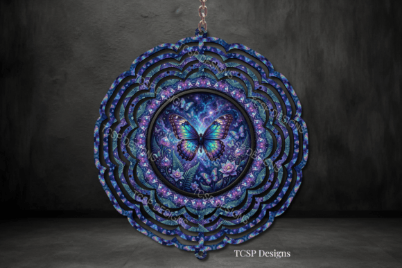 Luminous Butterfly Wind Spinner Graphic by TCSP Designs · Creative Fabrica