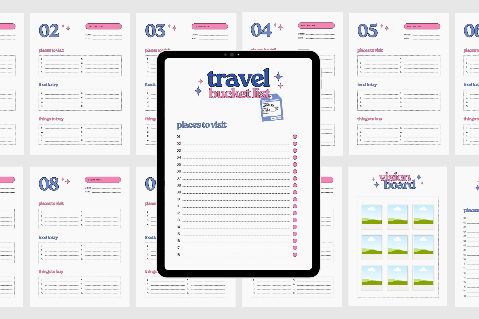 Travel Bucket List Printable & Digital Graphic by Anny Sketches ...