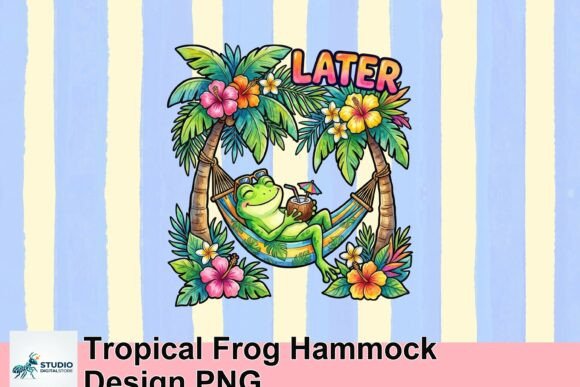 Tropical Frog Hammock Design PNG Graphic by StudioDigitalStore ...