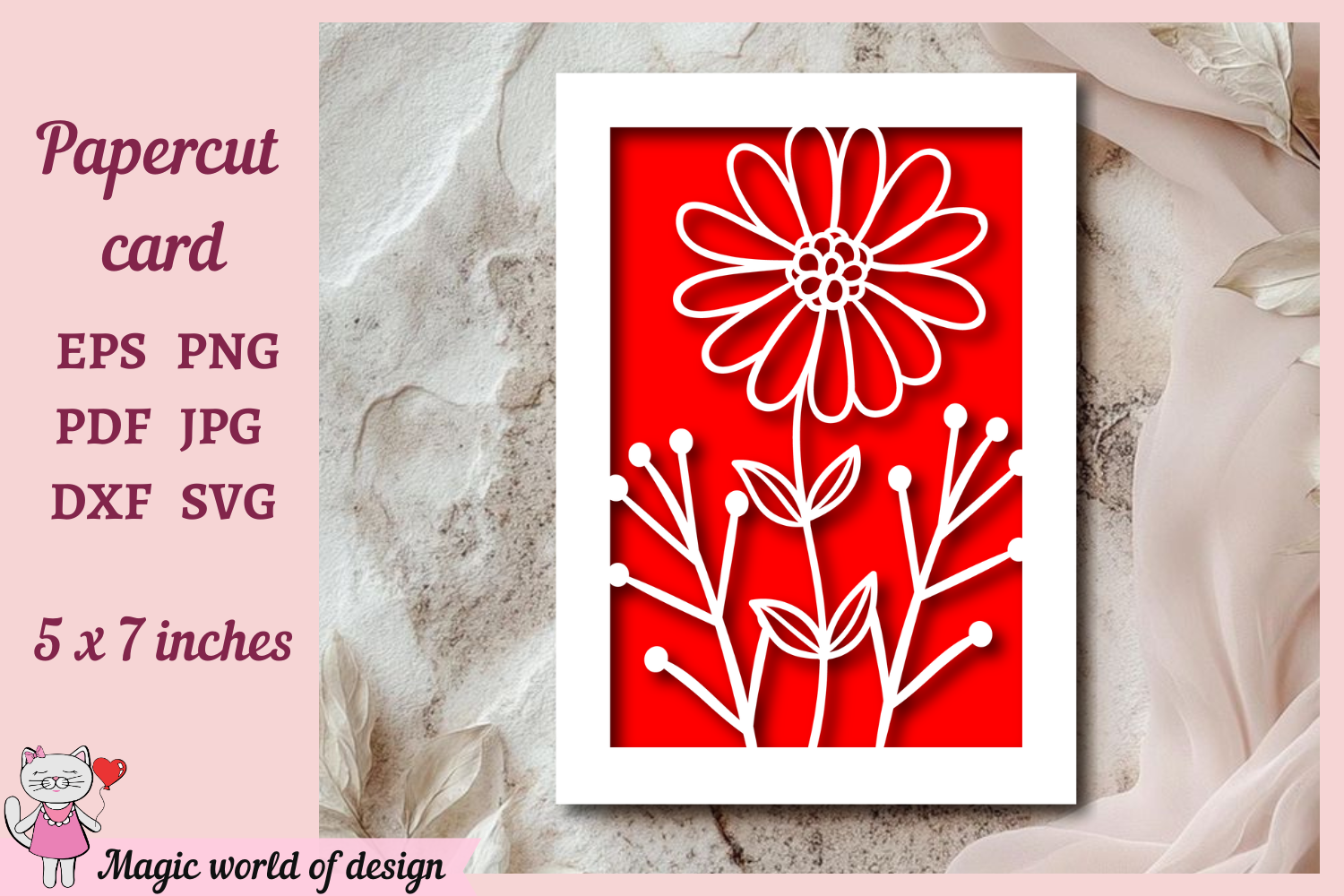 Wildflowers Birthday Card A5, Paper Cut Graphic by Magic world of ...