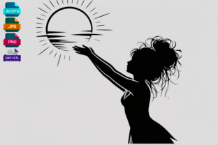 Woman Reaching for Sun SVG Graphic by Creative Ullash · Creative Fabrica