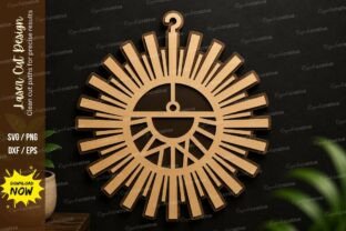 Abstract Sunburst Circle Laser Cut SVG · Creative Fabrica