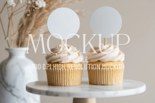 Baby Shower Minimal Gold Cupcake Topper Graphic by LoomCraft · Creative ...