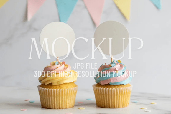 Baby Shower Minimal Gold Cupcake Topper Graphic by LoomCraft · Creative ...