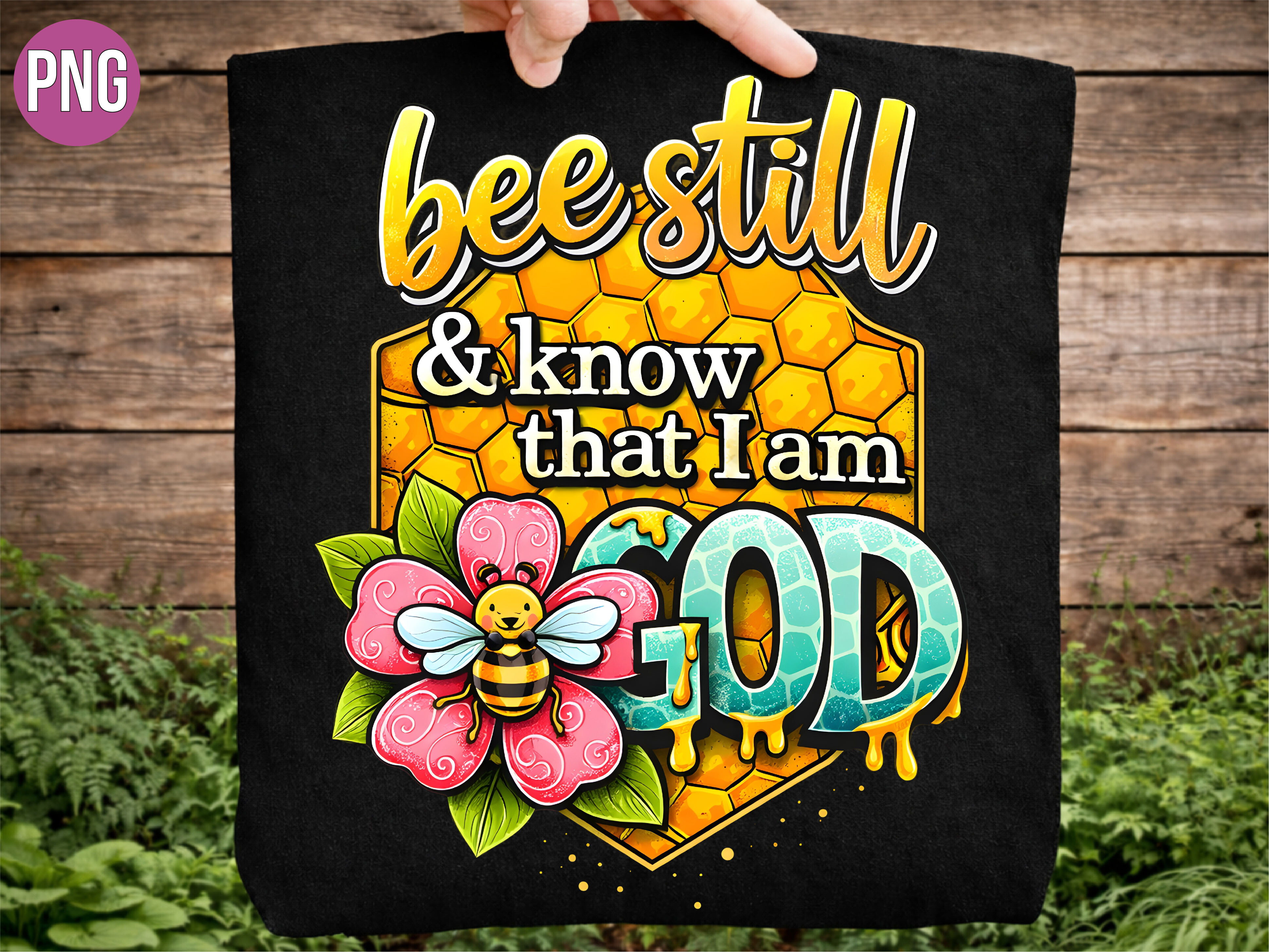 Bee Still and Know That I Am God PNG Graphic by MOON Studio · Creative ...