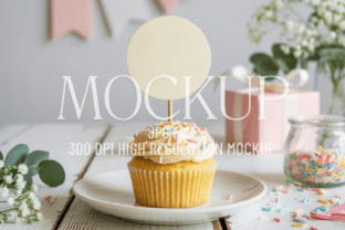 Birthday Blank White Dessert Mockup Graphic by LoomCraft · Creative Fabrica