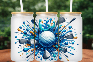 Blue Golf Ball Splatter 16oz Tumbler PNG Graphic by shimuakter0786 ...