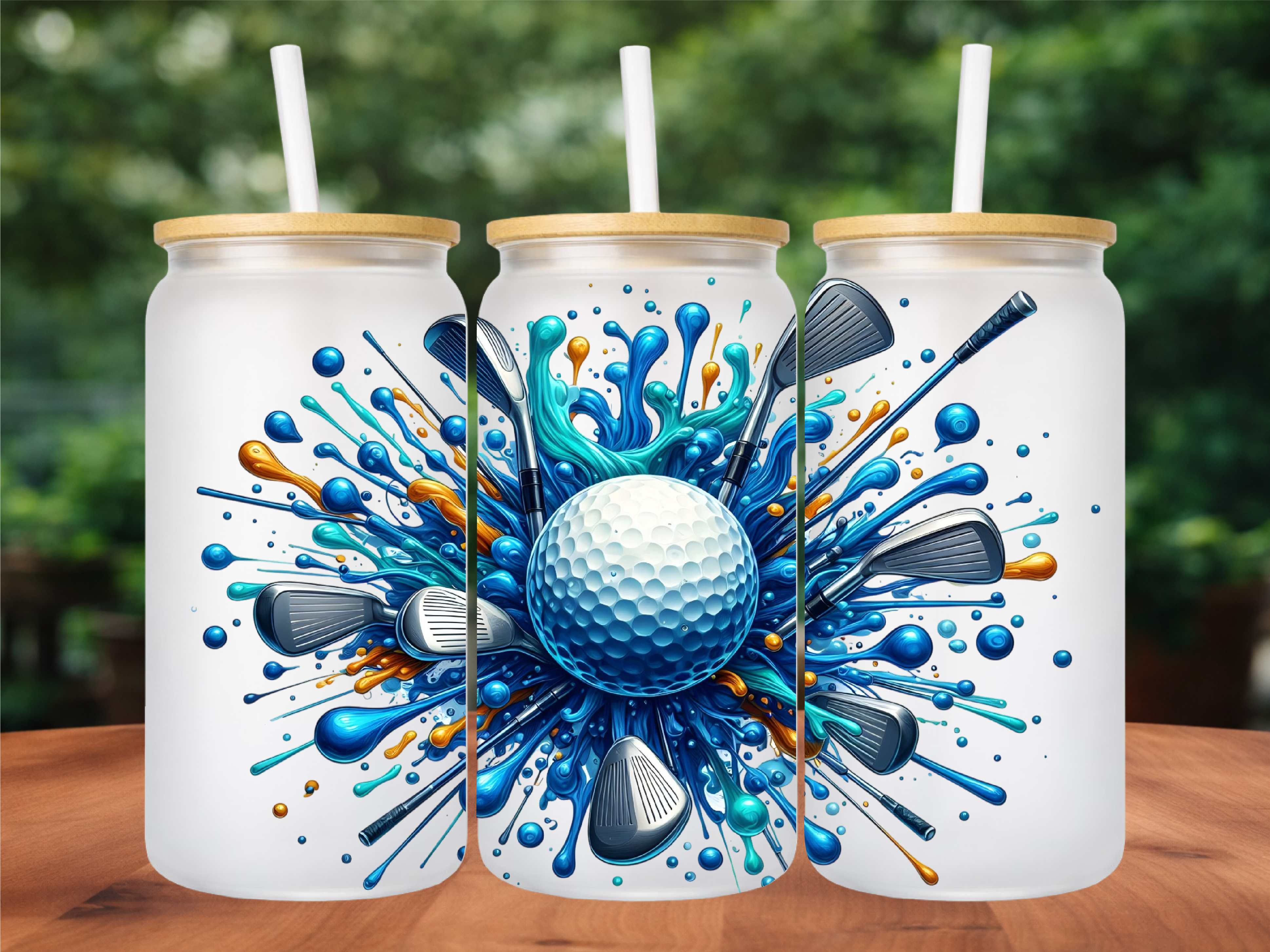 Blue Golf Ball Splatter 16oz Tumbler PNG Graphic by shimuakter0786 ...