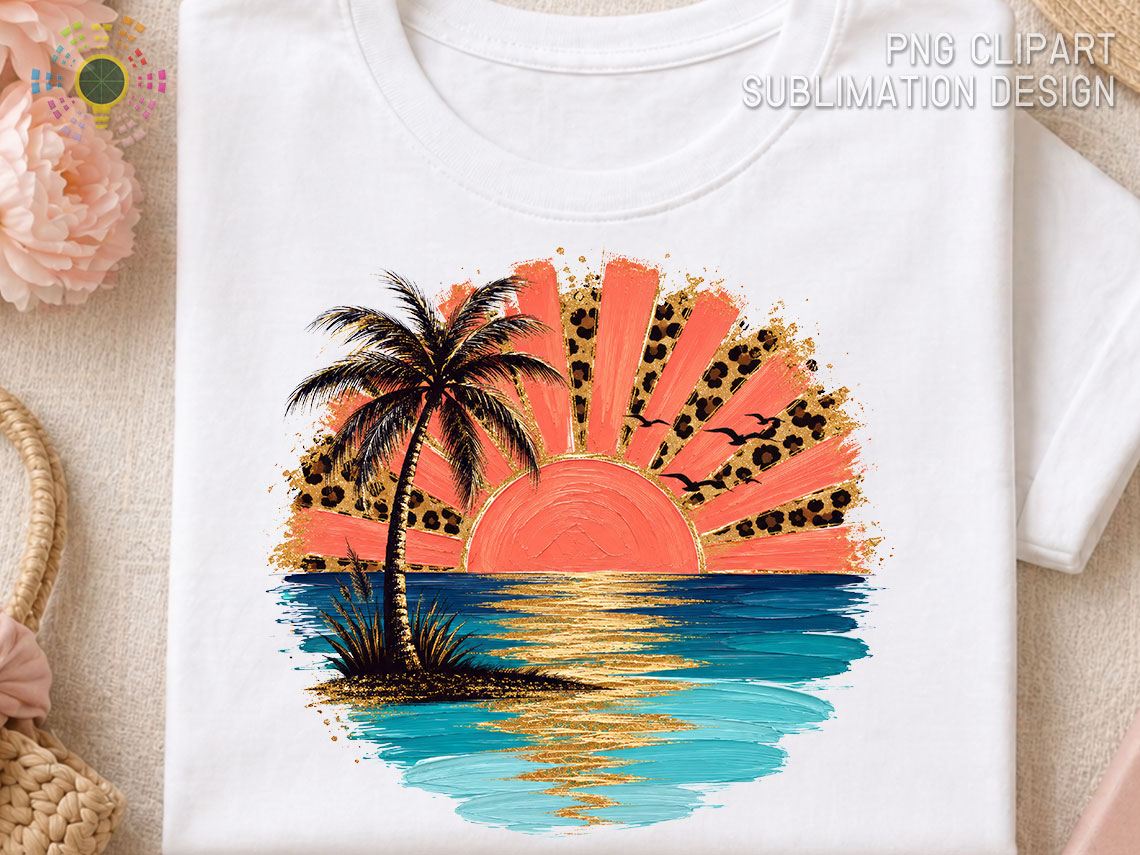 Boho Tropical Sunset Beach PNG Graphic by MICON DESIGNS · Creative Fabrica