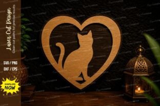 Cat Heart Frame Laser Cut SVG Design · Creative Fabrica