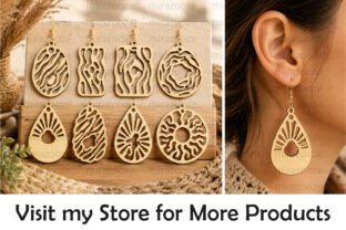 Floral Hoop Earrings SVG Laser Cut Set · Creative Fabrica