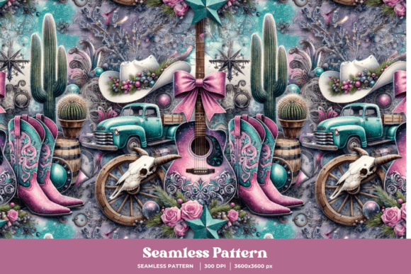 Glitter Western Pink Seamless Pattern Graphic by KIKA DIGI DESIGNS ...