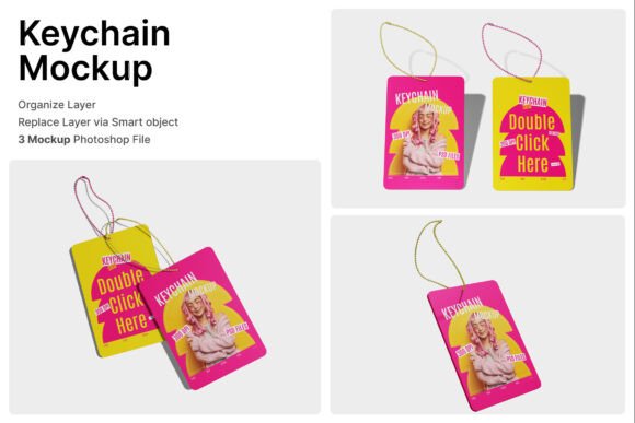 Keychain 3D Mockup Graphic by creativeproduction.rrgraph · Creative Fabrica