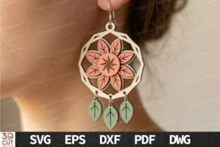 Mandala Flower Earrings SVG · Creative Fabrica