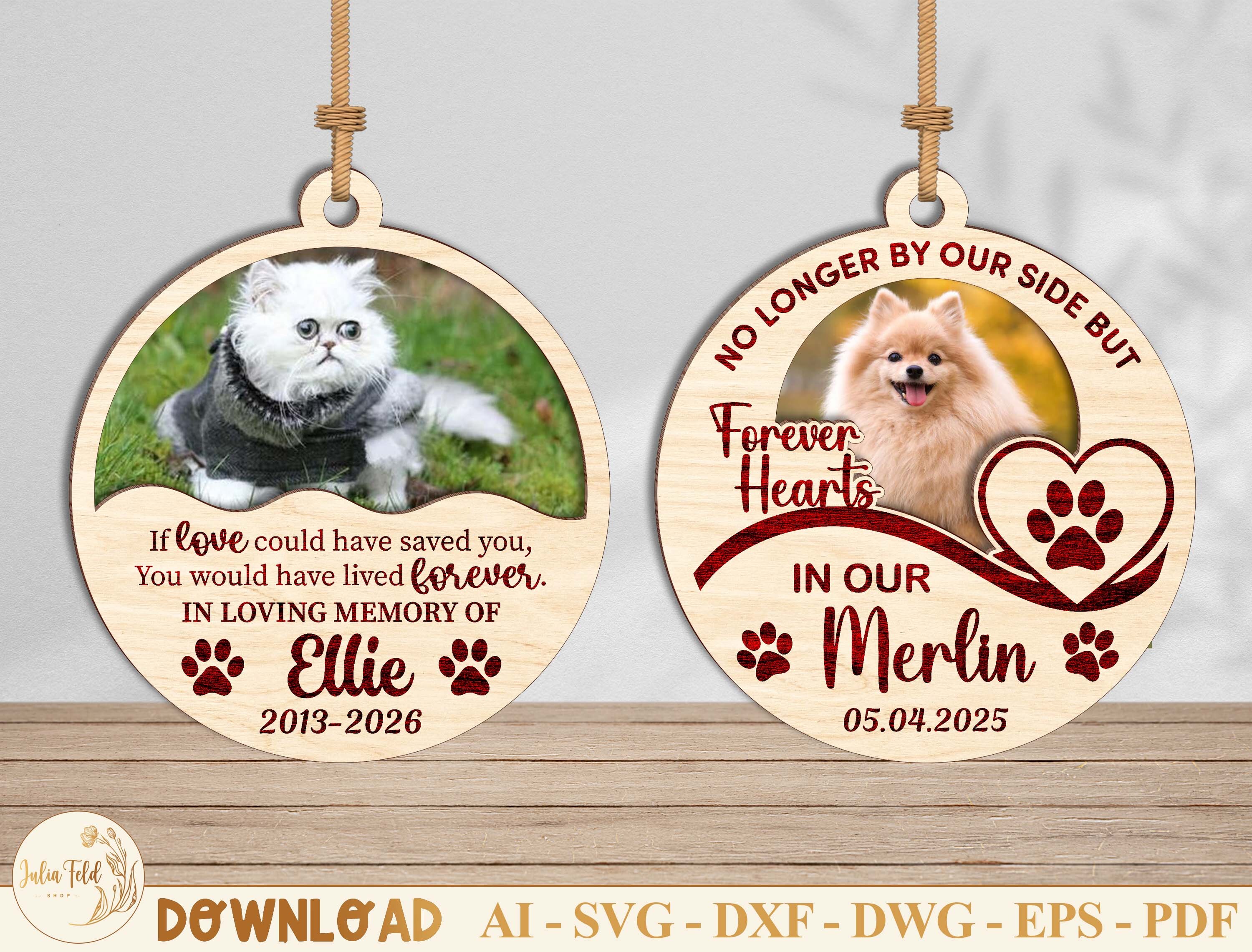 Pet Memorial Ornament Laser Cut File SVG · Creative Fabrica