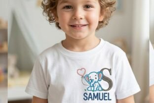 R Letter Cute Elephant Decor · Creative Fabrica